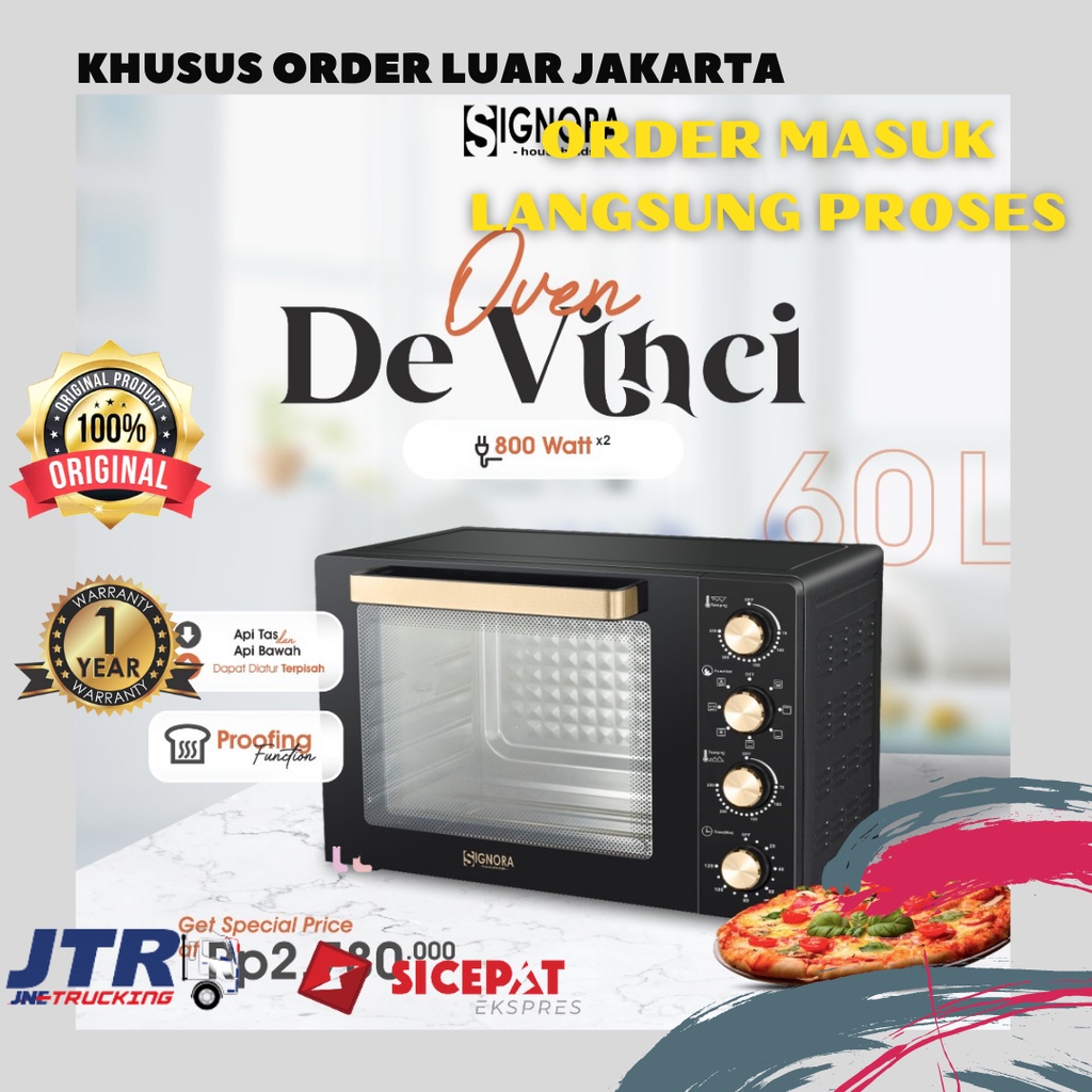 Jual SIGNORA Oven De Vinci 60 Liter Link Order Luar Jakarta JTR | Shopee Indonesia