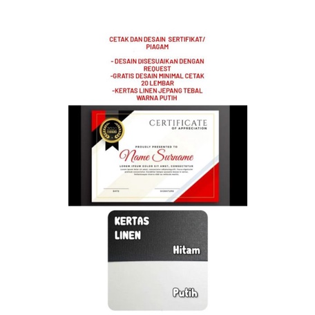 Jual cetak sertifikat/ piagam | Shopee Indonesia