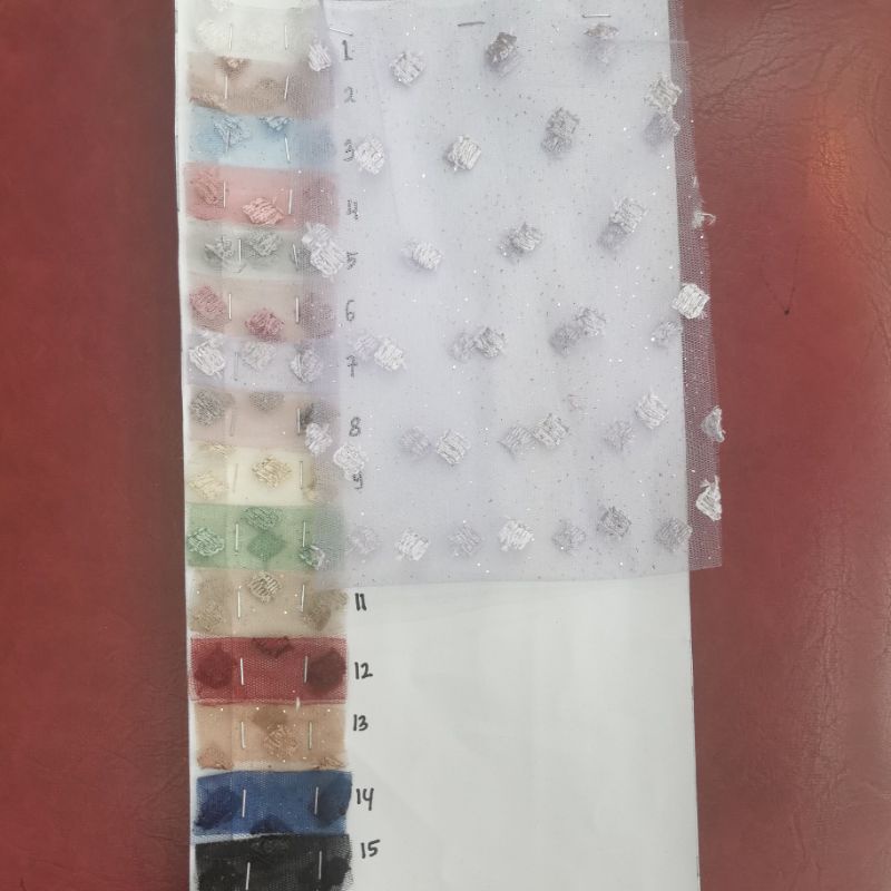 Jual kain tile diamond dotty gliter/kain tile organza dotty kotak ...