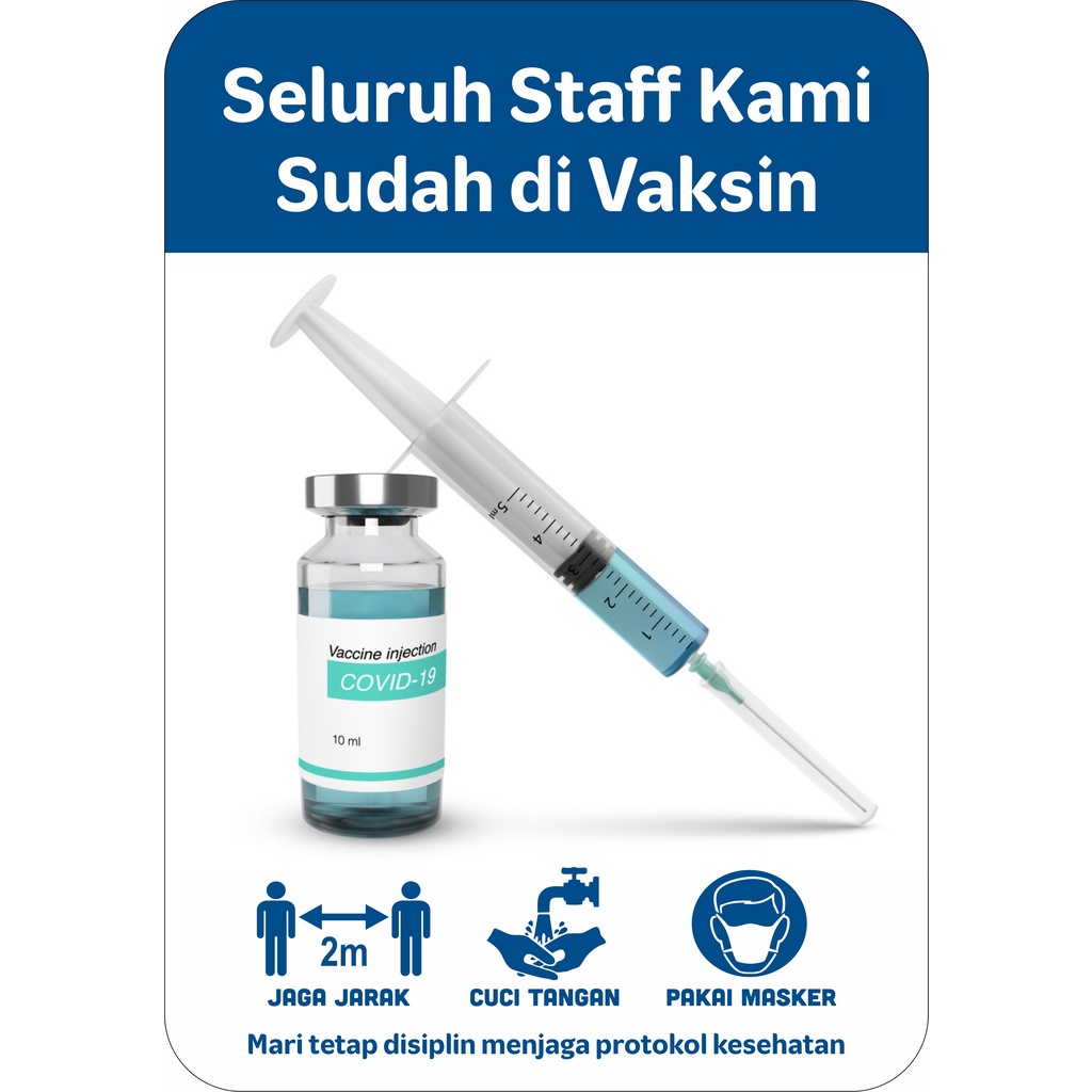 Jual STIKER VINYL KARYAWAN SUDAH VAKSI* | Shopee Indonesia