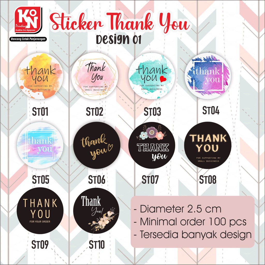 Jual Thank You Sticker | Stiker Label Thank You | Label Olshop ...