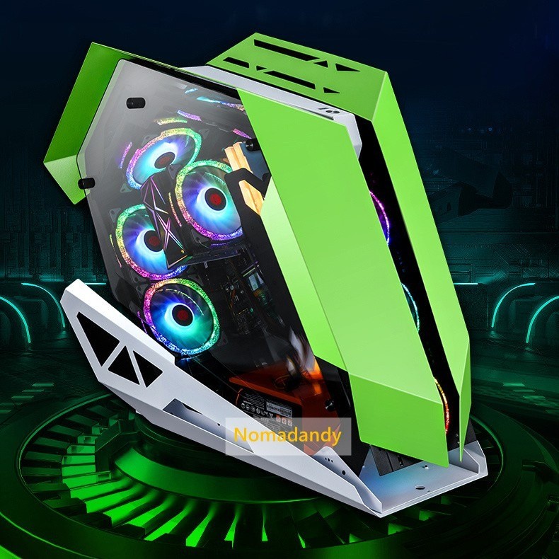 Jual CASING PC GAMING BUMBLEBEE ATX FULL TOWER WHITE AND GREEN | Shopee ...