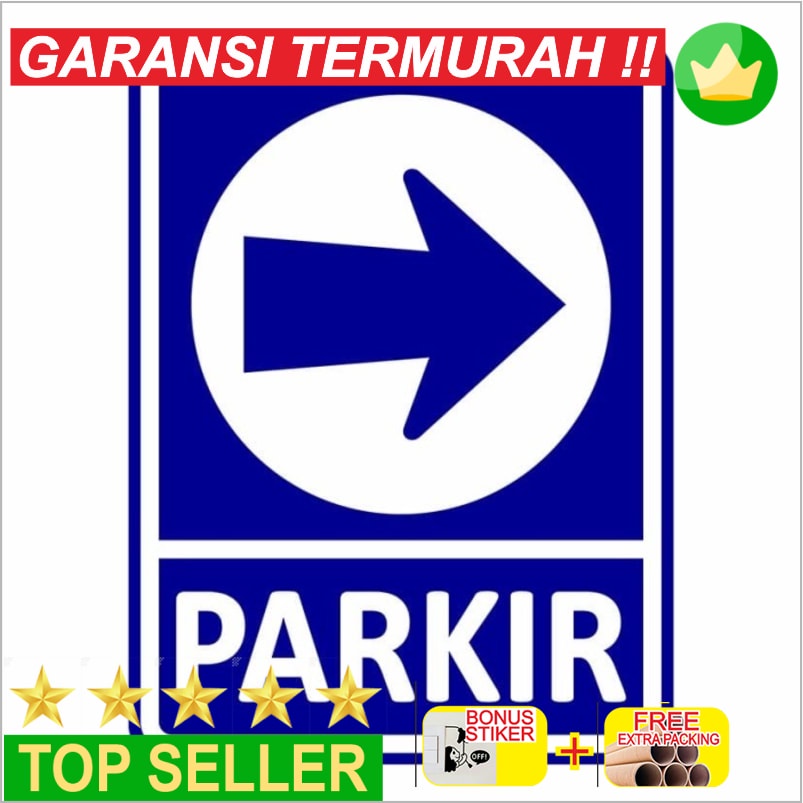 Jual Terlaris Rambu Petunjuk Parkir Panah Kanan 45cm x 60cm Plat ...
