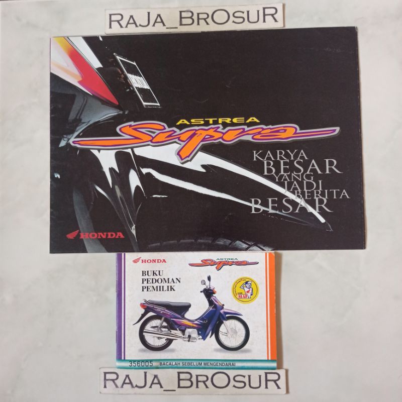 Jual Buku pedoman pemilik/Manual book + Poster brosur katalog leaflet jadul lawas Honda Astrea ...