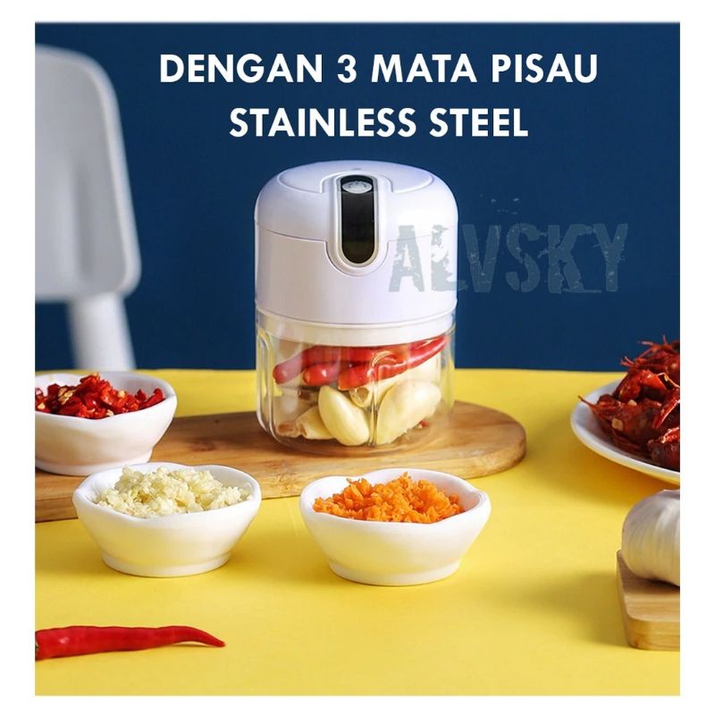 Jual MINI CHOPPER PORTABLE ELEKTRIK RECHARGEABLE USB / USB MINI CHOPPER ...