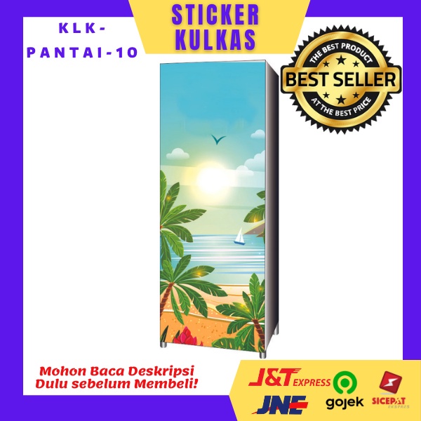 Jual Sticker Kulkas 1 Pintu Motif PANTAI / Stiker Pantai / Stiker ...