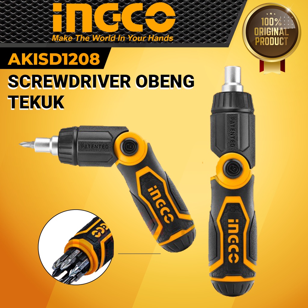 Jual Obeng Ratchet INGCO AKISD1208 13In-1 Ratchet Screwdriver Set INGCO ...