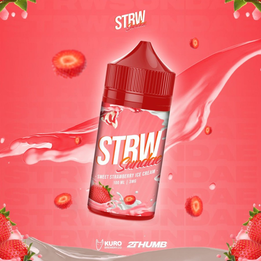 Jual STRW Sundae - Sweet Strawberry Ice Cream 100ml, 3mg dan 6mg ...