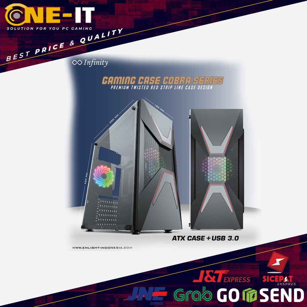 Jual PC Case Infinity Cobra free 1fan rainbow | Shopee Indonesia