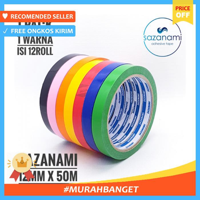Jual Selotip & Double Tape - 1 Box Lakban Isolasi Warna 12Mm X 50M ...