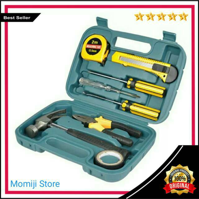 Jual Peralatan Tukang Alat Set Perkakas Palu Tang Obeng Cutter Meteran ...