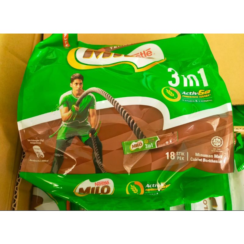 Jual SUSU MILO MALAYSIA SACHET ORIGINAL 3IN1 ASLI RASA COKLAT READY ...