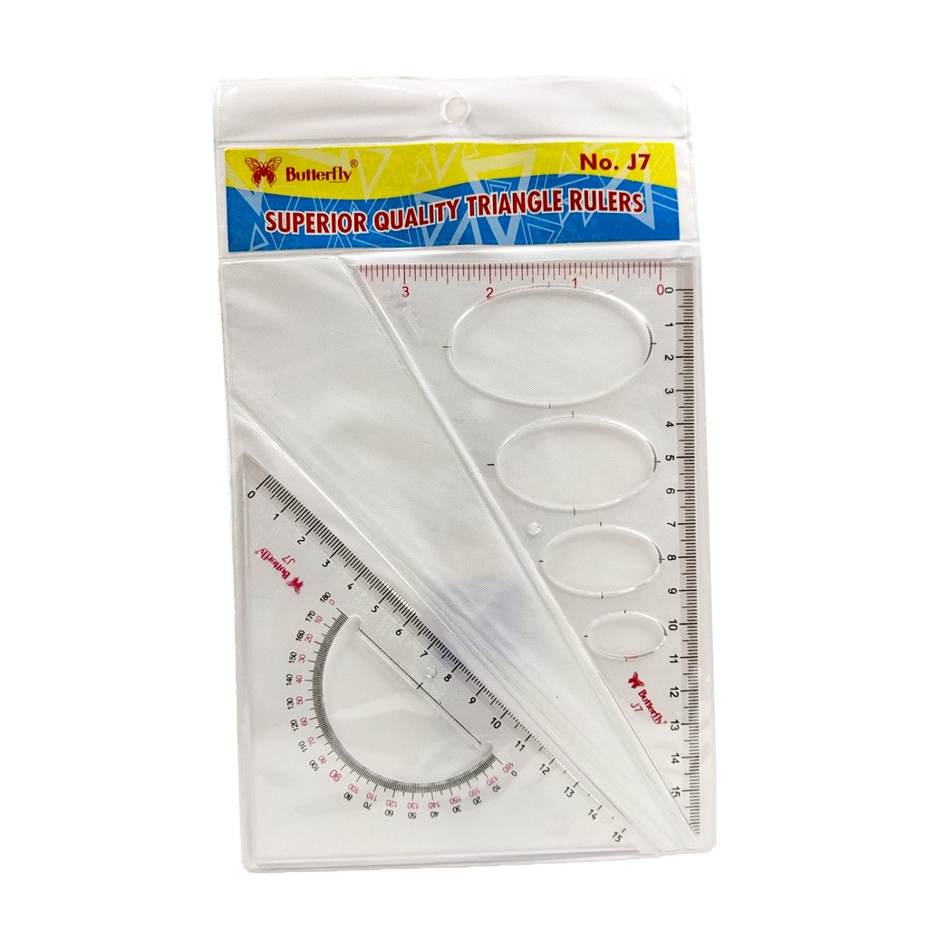 Jual Penggaris Segitiga Butterfly / Ruler / Penggaris Segitiga Set J5 ...