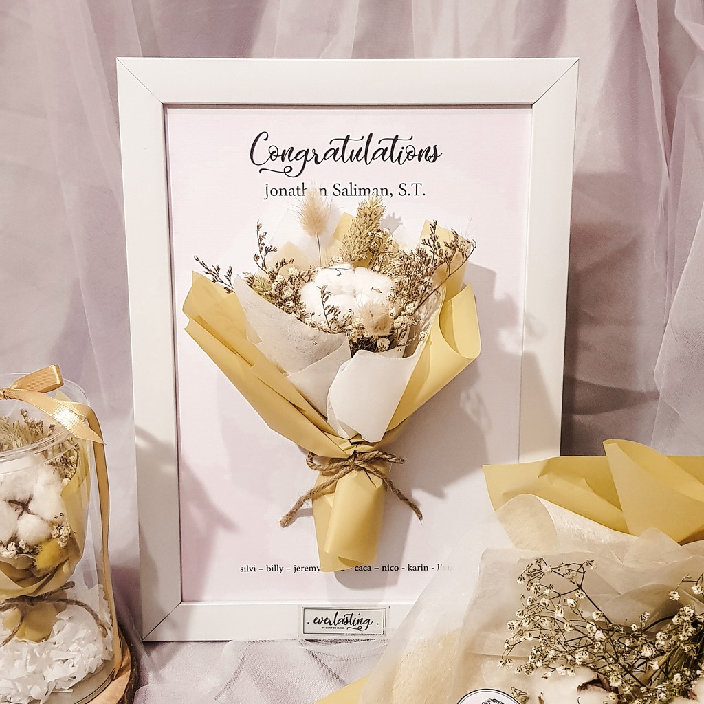 Jual A4 3D Flower Frame Dried Bouquet in Frame | Bingkai Foto Bingkai ...