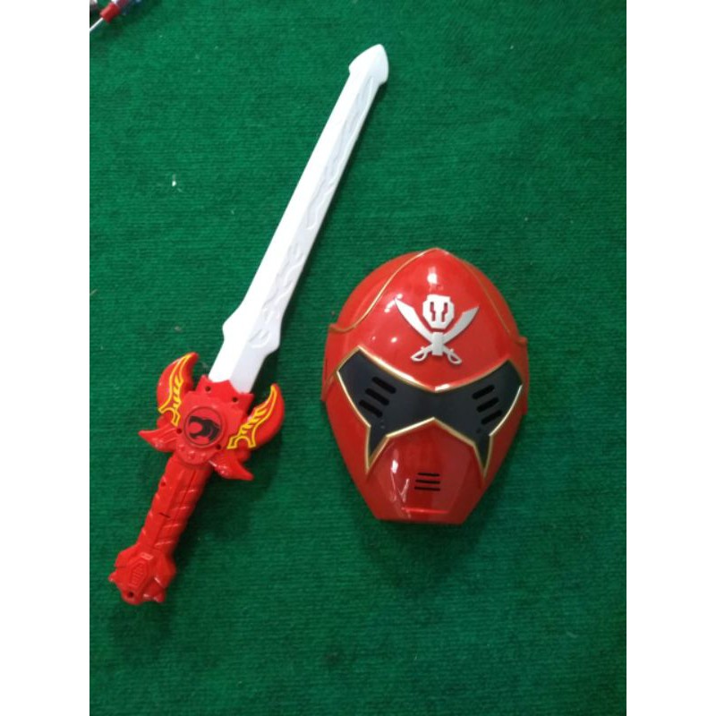 Jual mainan karakter power rangers pedang topeng superhero nyala ada ...