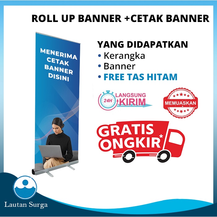 Jual Stand Banner Roll Up Banner Stand Banner Plus Cetak Banner (Wisuda ...