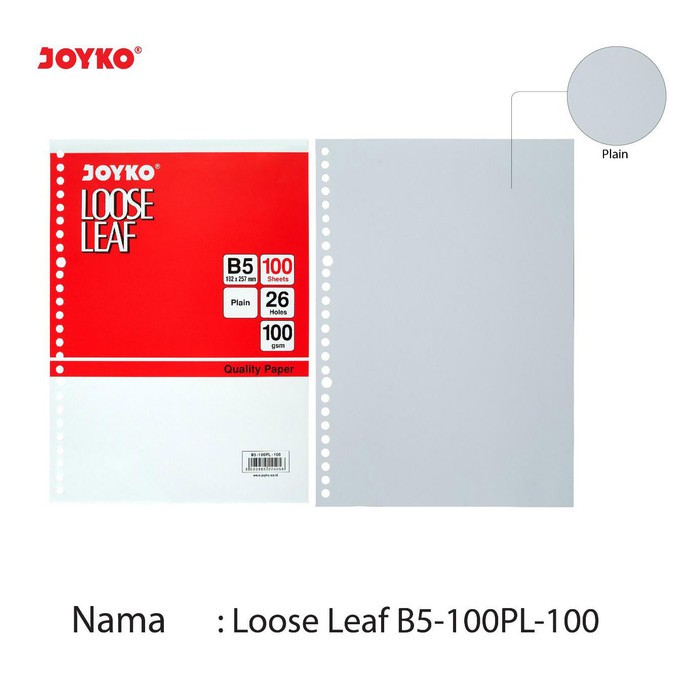Jual Joyko Kertas Binder Loose Leaf Polos B5 100 Sheet 100Gsm Plain 26Holes | Shopee Indonesia