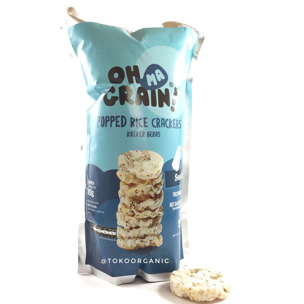 Jual Oh Ma Grain! - Popped Rice Crackers with Sea Salt 50g | Shopee ...