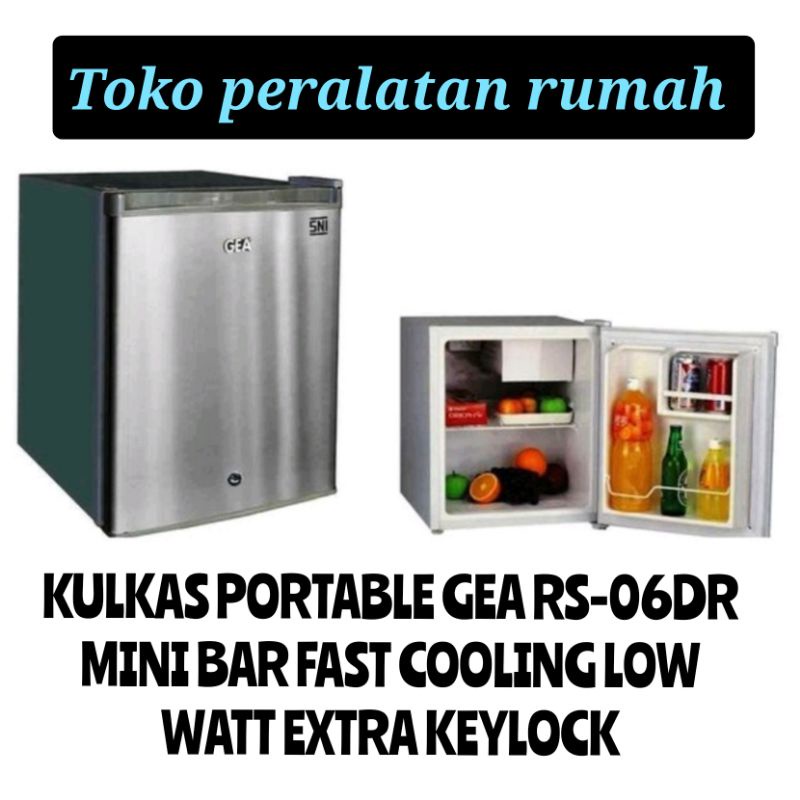Jual KULKAS MINI PORTABLE GEA RS-06DR MINI BAR SOFT DRINK CABINET FAST COOLING LOW WATT EXTRA ...