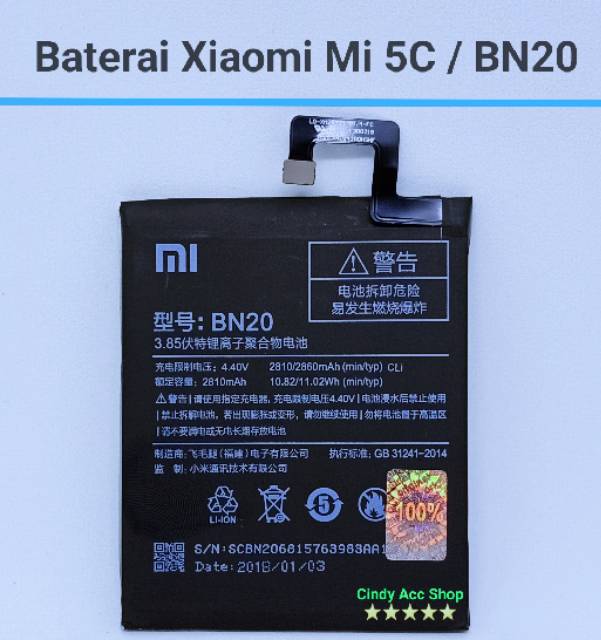 Jual Baterai Batre Redmi Mi 5C Mi5C BN20 BN-20 Original Battery | Shopee Indonesia