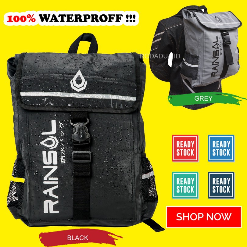 Jual Tas Ransel Rainsol Laptop Waterproof Tas Bikers Pria Anti Air ...