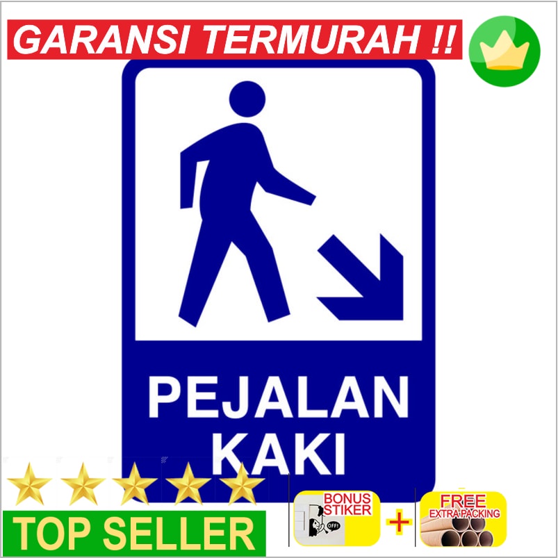 Jual Murah RAMBU PLANG PEJALAN KAKI 35CM X 50CM PLAT ALUMUNIUM Elegan ...