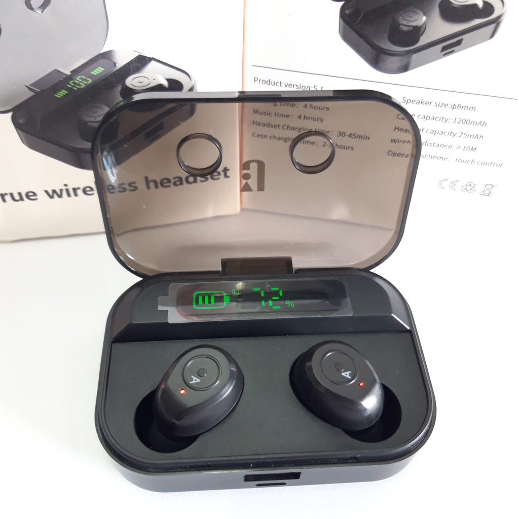 Jual Headset Bluetooth JBL TWS 9 M5 BT 02 BT 03 with Powerbank Wireless ...