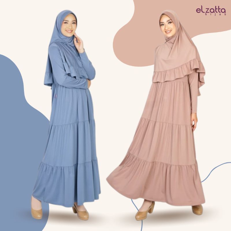 Jual ELZATTA GAMIS SET TERBARU WANITA GAMIS SETRANA BAHAN JERSEY ...