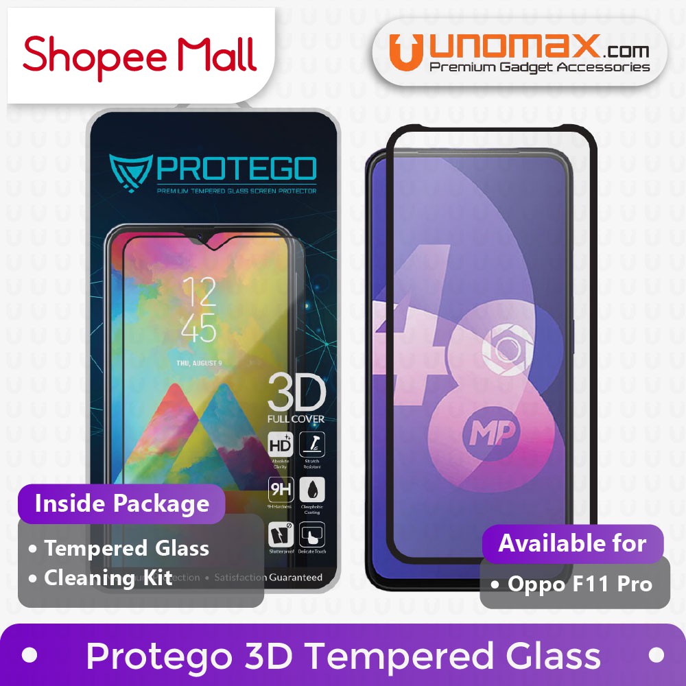 Jual Protego 3D Oppo F11 Pro Full Cover Tempered Glass Screen Protector ...