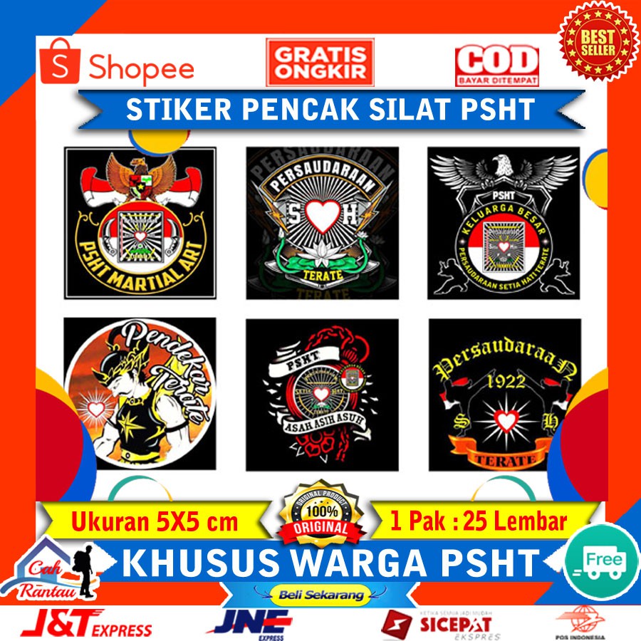 Jual Stiker PSHT Pendekar SH Terate Persaudaraan Setia Hati Terate 1922 Hati Bersinar Terjal ...