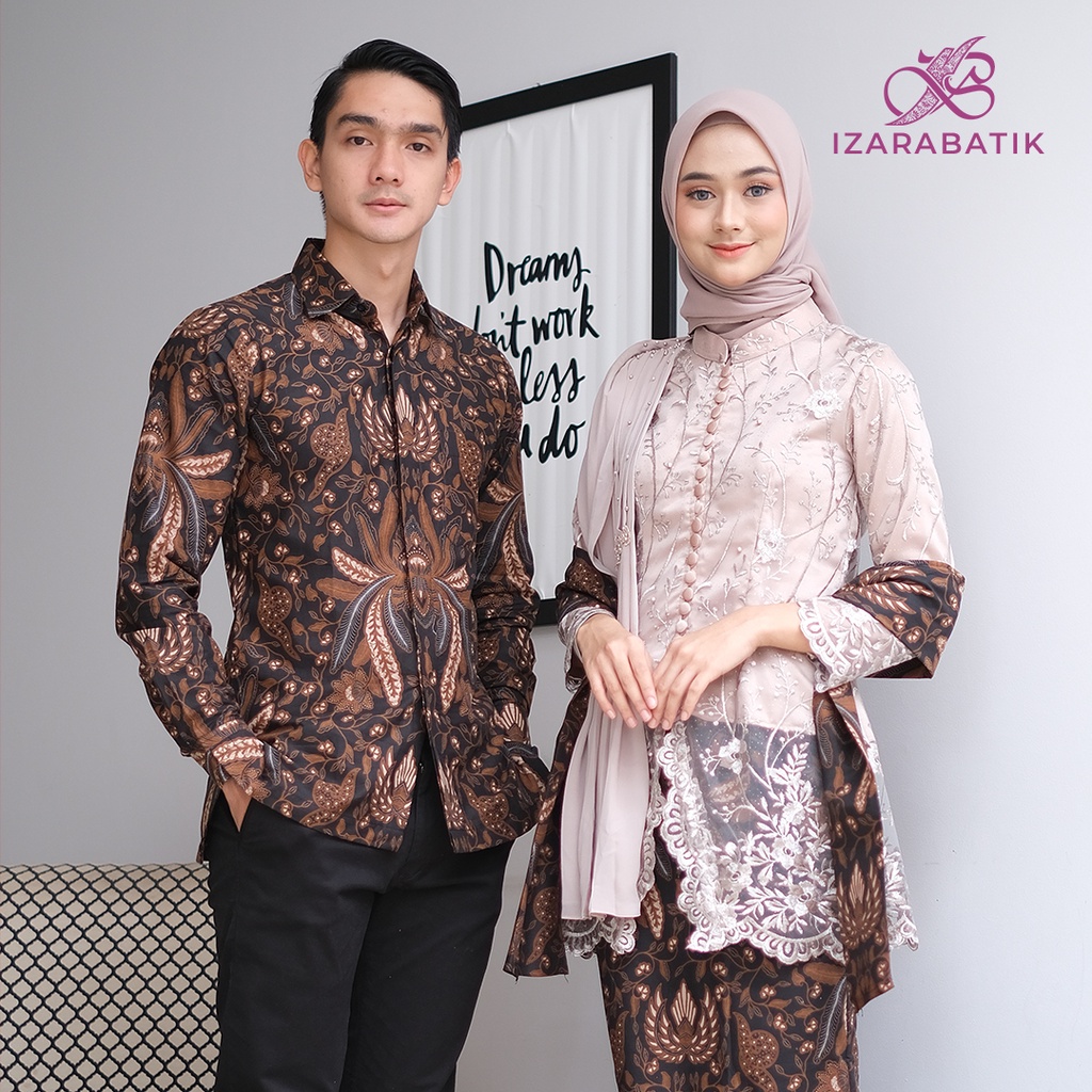 Jual IZARABATIK - Putri Cream Set Kebaya Batik Modern Couple Wisuda ...