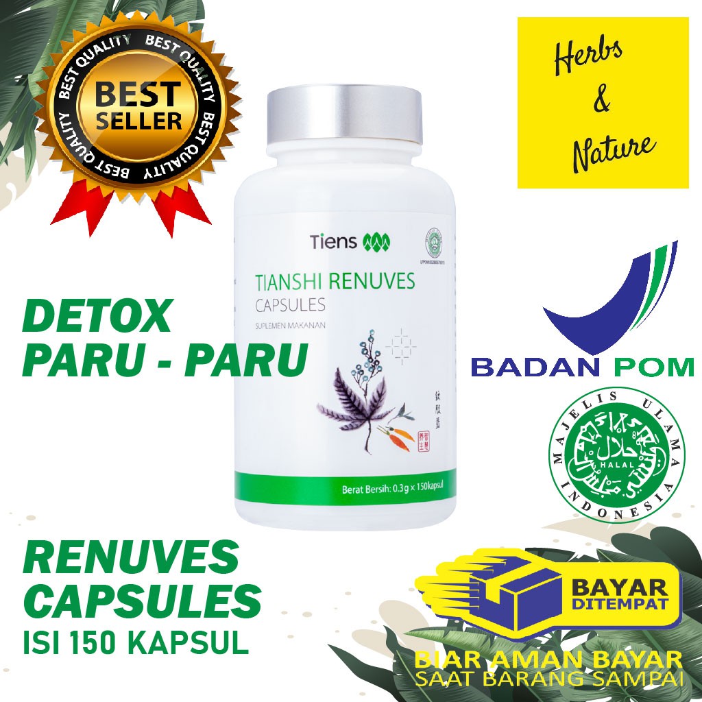 Jual TIENS RENUVES CAPSULES Detox Paru-Paru dan Sistem Pernapasan (150 ...