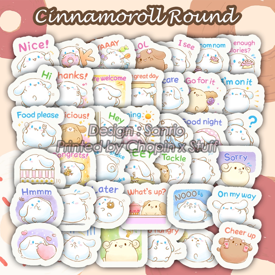 Jual Sticker Pack Cinnamoroll Round (Sanrio) / Stiker Cute Lucu Imut ...