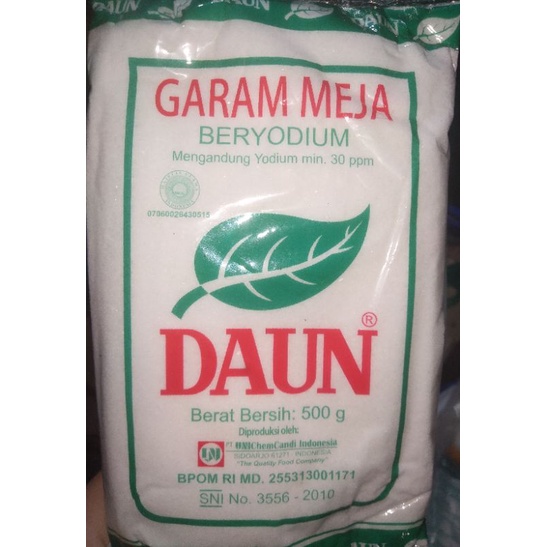 Jual Garam Meja Cap Daun (500gr) / (250gr) | Shopee Indonesia