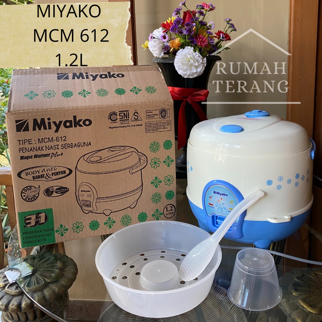 Jual MIYAKO MCM-612 Rice Cooker 3 In 1 (1.2 Liter) | Shopee Indonesia