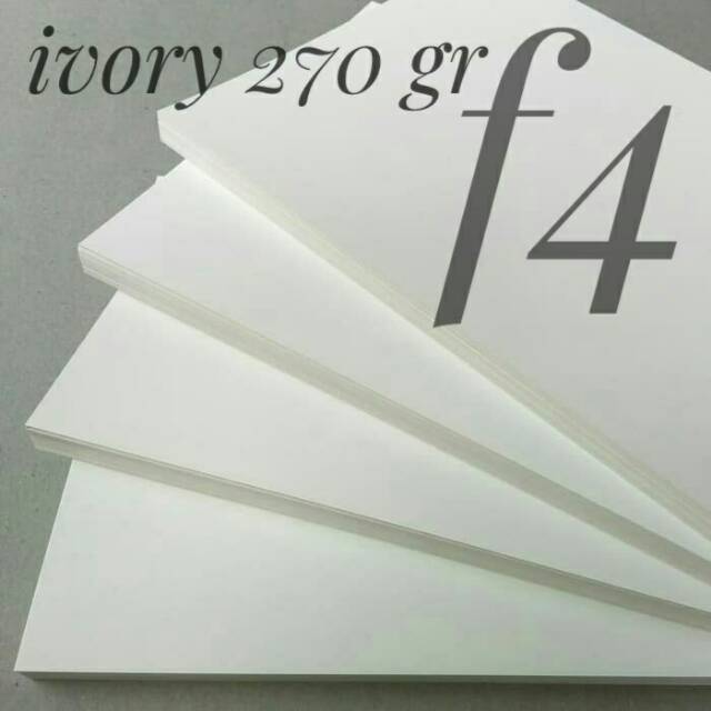 Jual ( 50 Lembar ) Kertas Ivory 270 Gsm Uk F4 / Folio / 21.5 cm X 33 cm ...