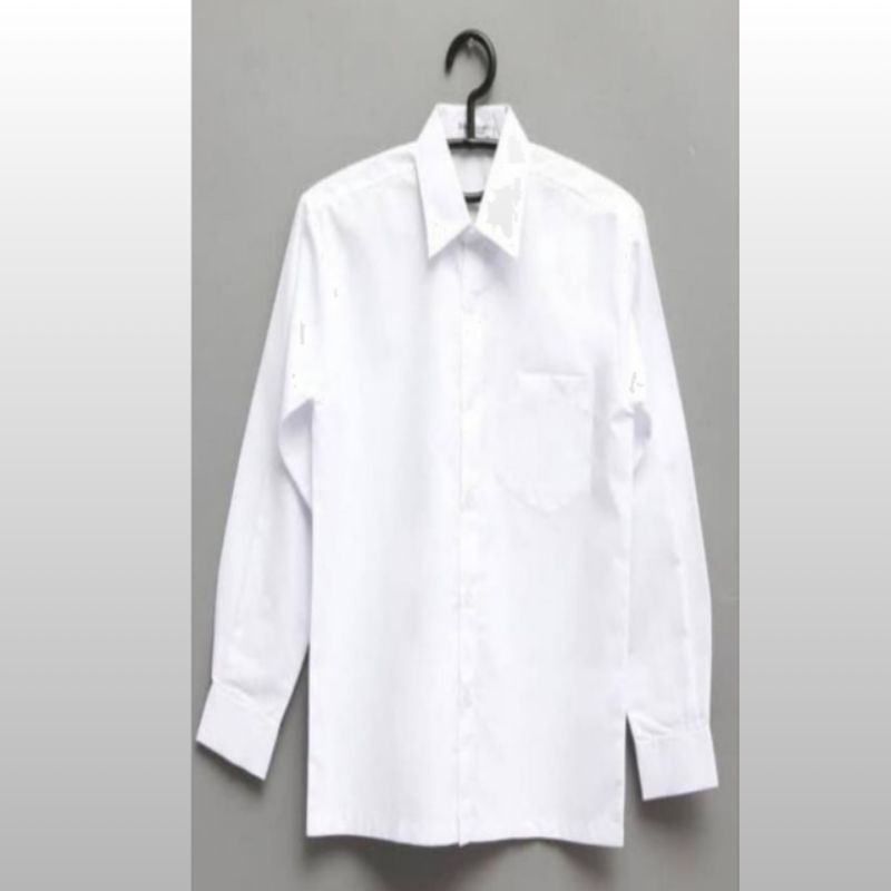 Jual Seragam sekolah Hem putih panjang polos | Shopee Indonesia