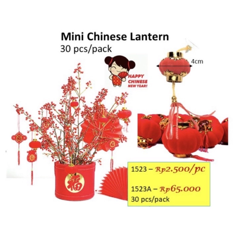 Jual mini chinese lantern lampion mini hiasan cny satuan 1523 hiasan ...