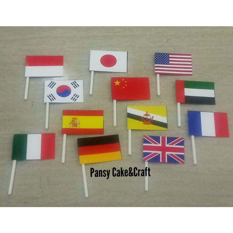 Jual Cupcake topper Bendera negara / Flag | Shopee Indonesia