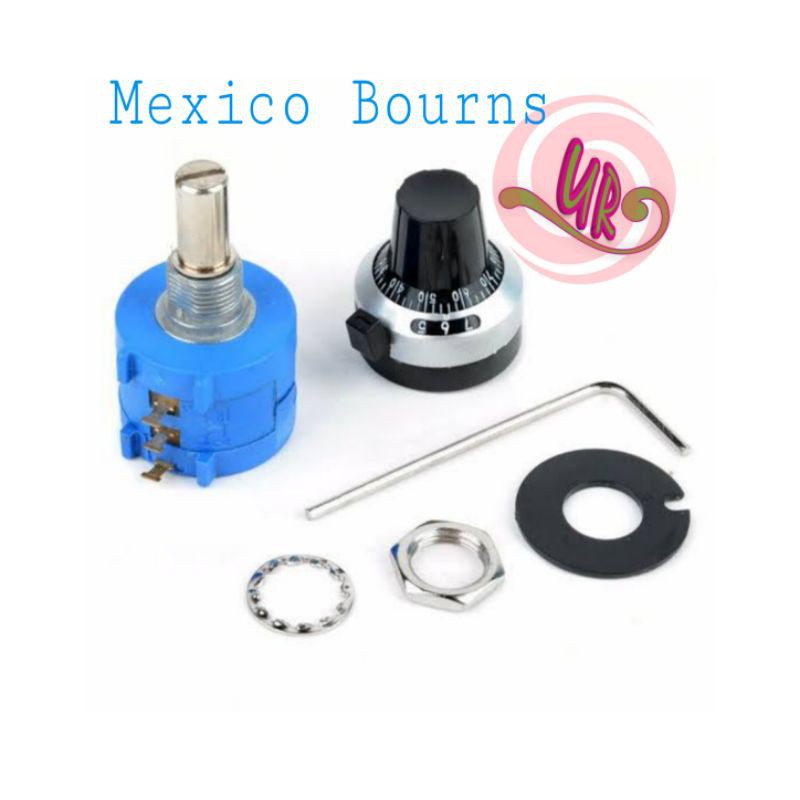 Jual paket 1 set potensio 3590S mexico bourns 1k 2k 5K 10k 100k 102l ...