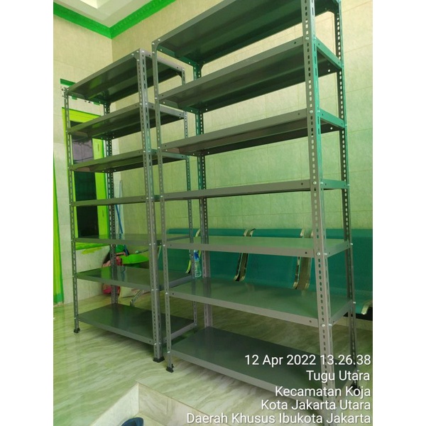 Jual Rak gudang besi 7 susun P120cm L40cm T2m + kaki karet | Shopee ...