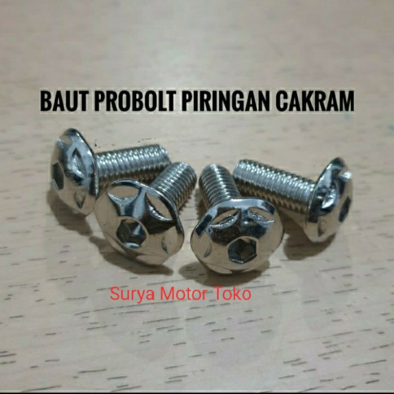 Jual Baut Probolt piringan cakram Chrome Drat 12. | Shopee Indonesia