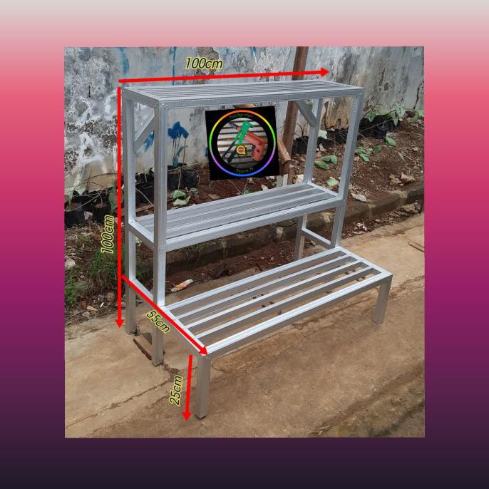 Jual rak pot tanaman/bunga baja ringan terbaru 2 tangga 3 susun ...