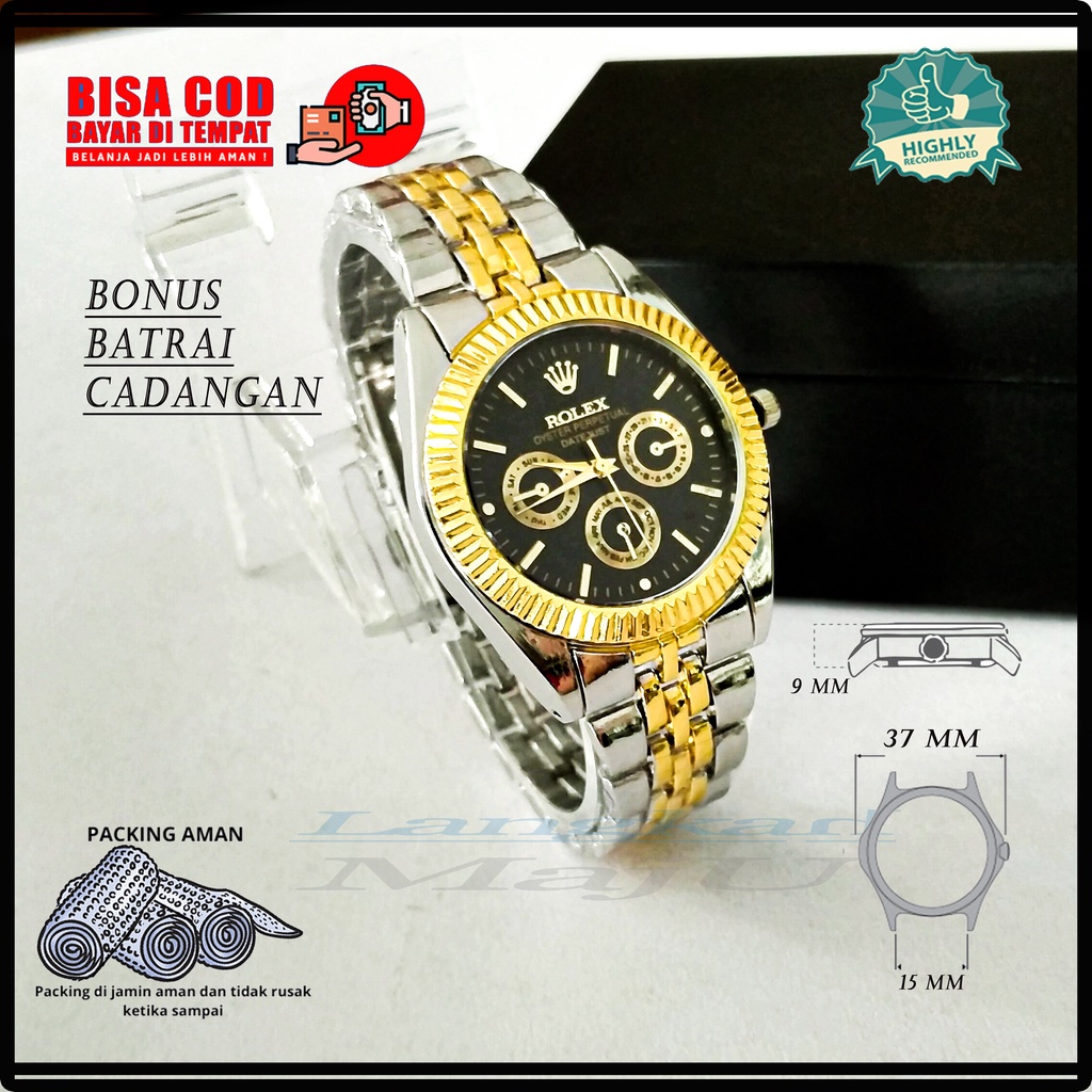 Jual Jam Tangan Pria dan Wanita Rantai Warna Emas Jam Casual Cewek ...