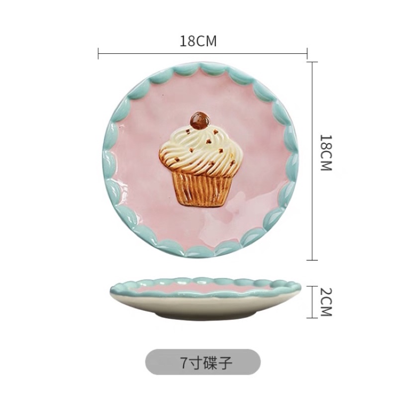 Jual piring set warna warni ceramic cupcake pastel tercantik ultah ...