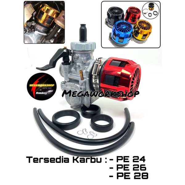 Jual Karbu Karburator pe 24 26 28 keihin+filter jamur mini | Shopee Indonesia