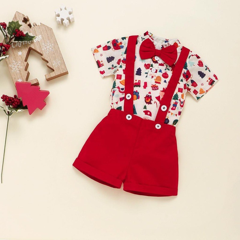 Jual Christo Set (jumper short with tie + suspender short) | Shopee ...
