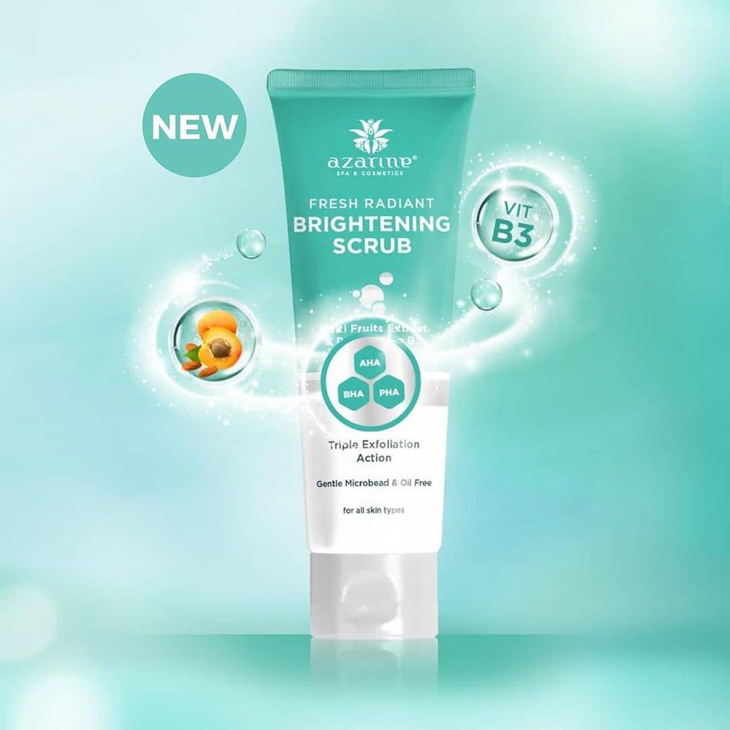 Jual AZARINE Fresh Radiant Lightening Scrub 50g with AHA BHA PHA ...