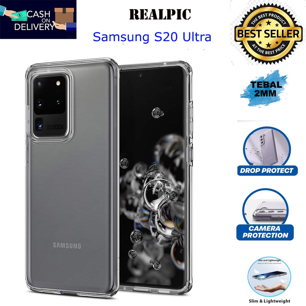 Jual Case Samsung Galaxy S20 ULtra Casing Clear HD KETEBALAN 2MM BENING TRANSPARAN TPU Premium ...