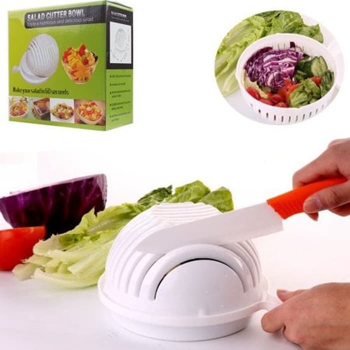 Jual Salad Cutter Bowl Mangkok Alat Pemotong Sayur dan Buah Salad ...